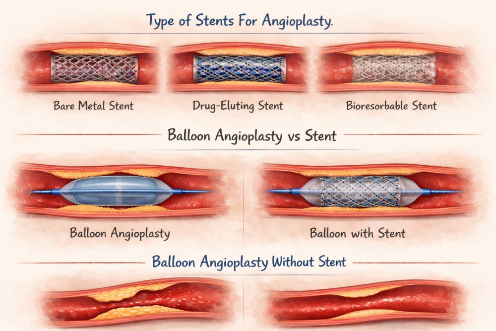 Types of Stents for Angioplasty & Balloon vs Stent
